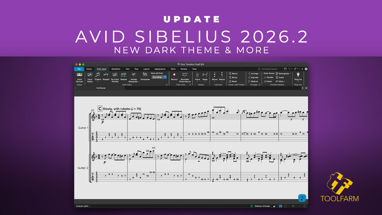 Update: Avid Sibelius 2026.2 - New Dark Theme, Improvements ...